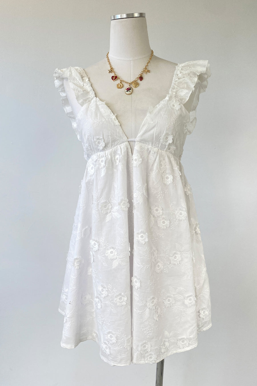 Floral Embroidered Mini Dress